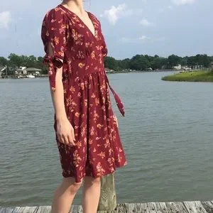 Xhilaration | Dresses | New Floral Dress Red Maroon A Line | Poshmark